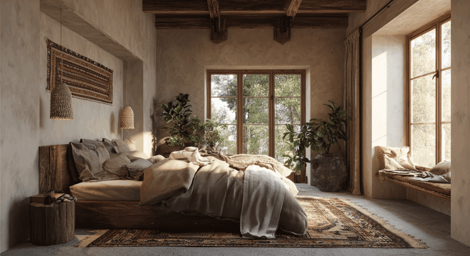 35+ Simple & Cozy Earthy Bedroom Ideas That Work - Easy Rest